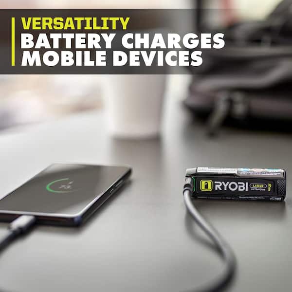 RYOBI USB Lithium Clamp Fan Kit with 2.0 Ah USB Lithium Battery ...