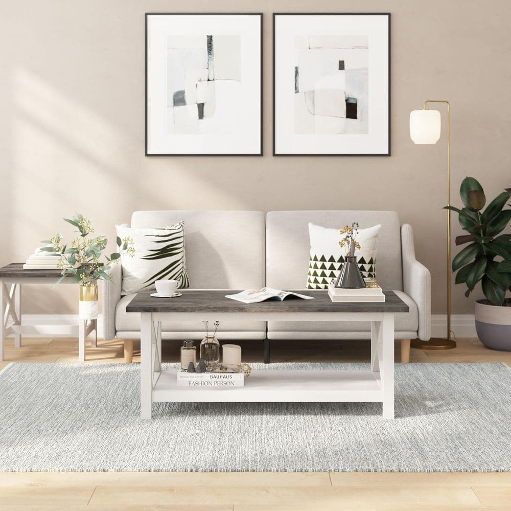 Reviews for TAYLOR + LOGAN Jameson 47.25 in. in Acacia Gray Top/Rustic ...