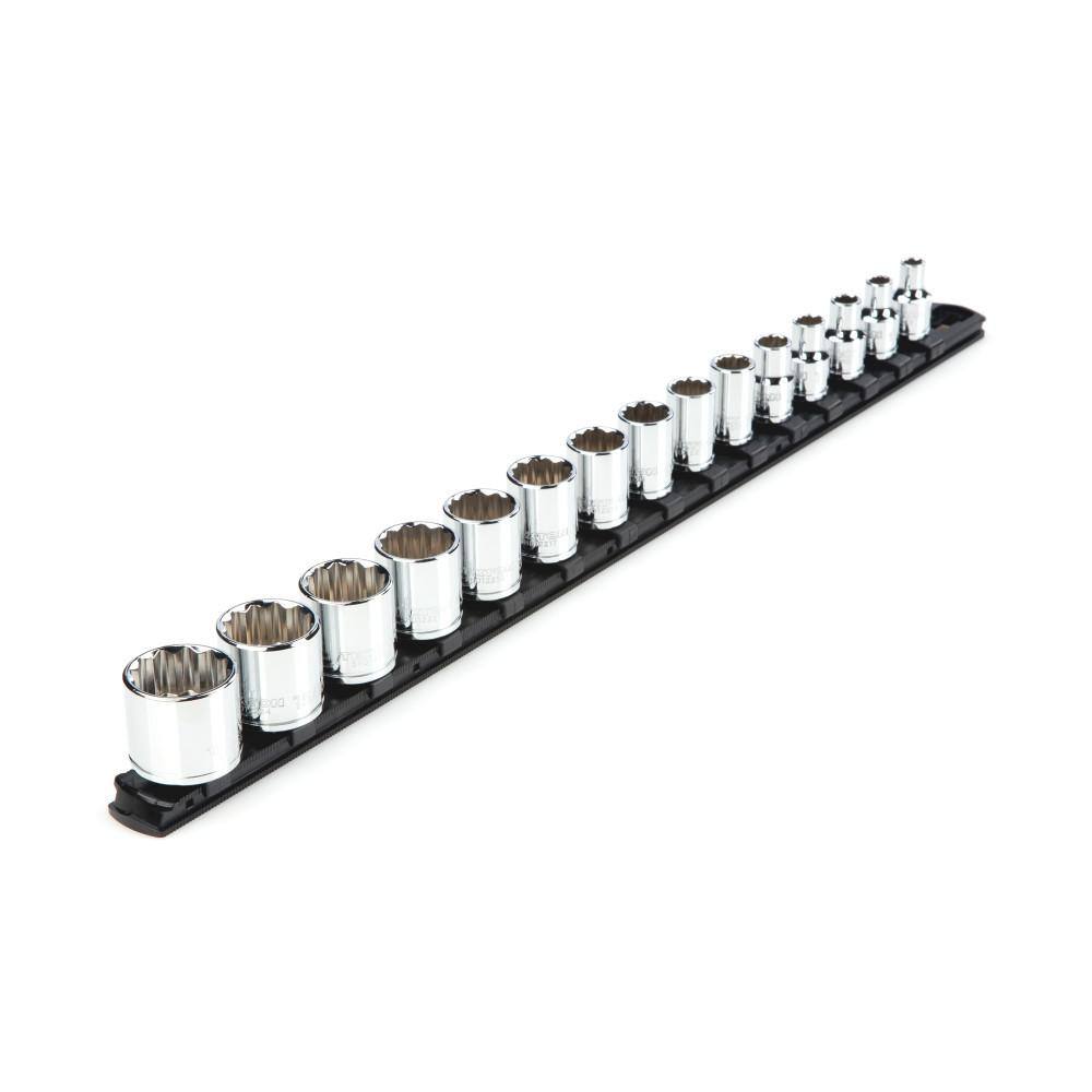 TEKTON 3 8 In Drive 12 Point Socket Set 15 Piece SHD91111 The Home 