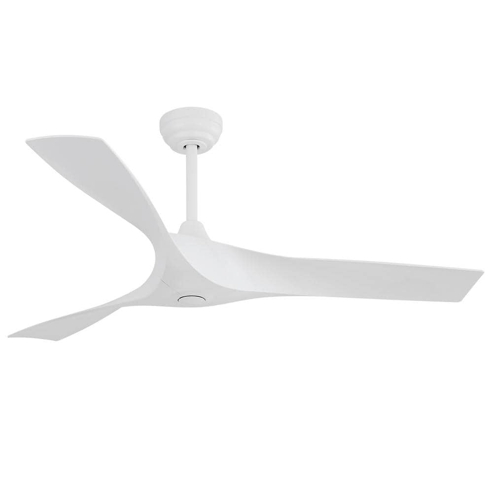 CACI Mall 52 in. Indoor/Outdoor White Ceiling Fan without Light for ...