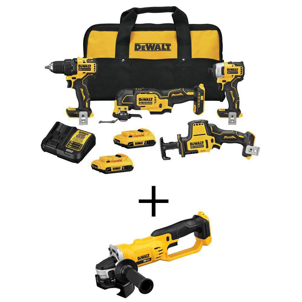 DEWALT ATOMIC 20V MAX Cordless Brushless 4 Tool Combo Kit and 20V MAX ...