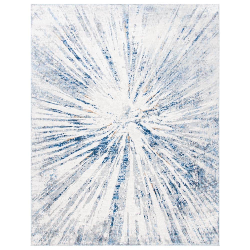 SAFAVIEH Amelia Gray/Blue 8 ft. x 10 ft. Distressed Abstract Area Rug ...