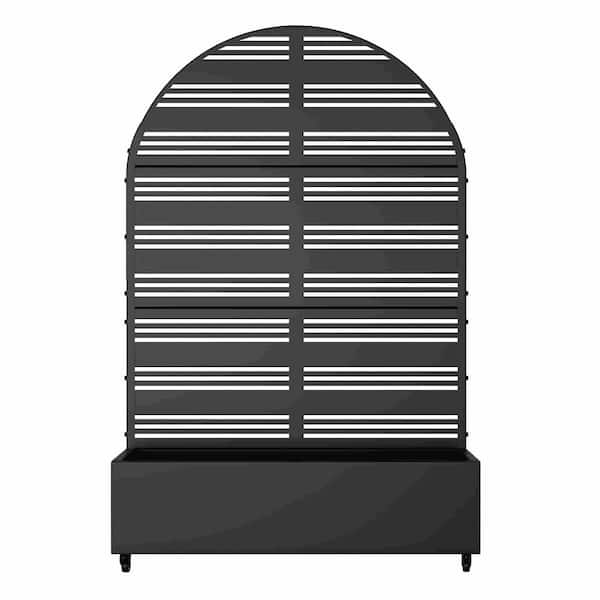 SpassWay 6 ft. H x 4 ft. W Metal Planter Box Privacy Screen Garden Bed ...