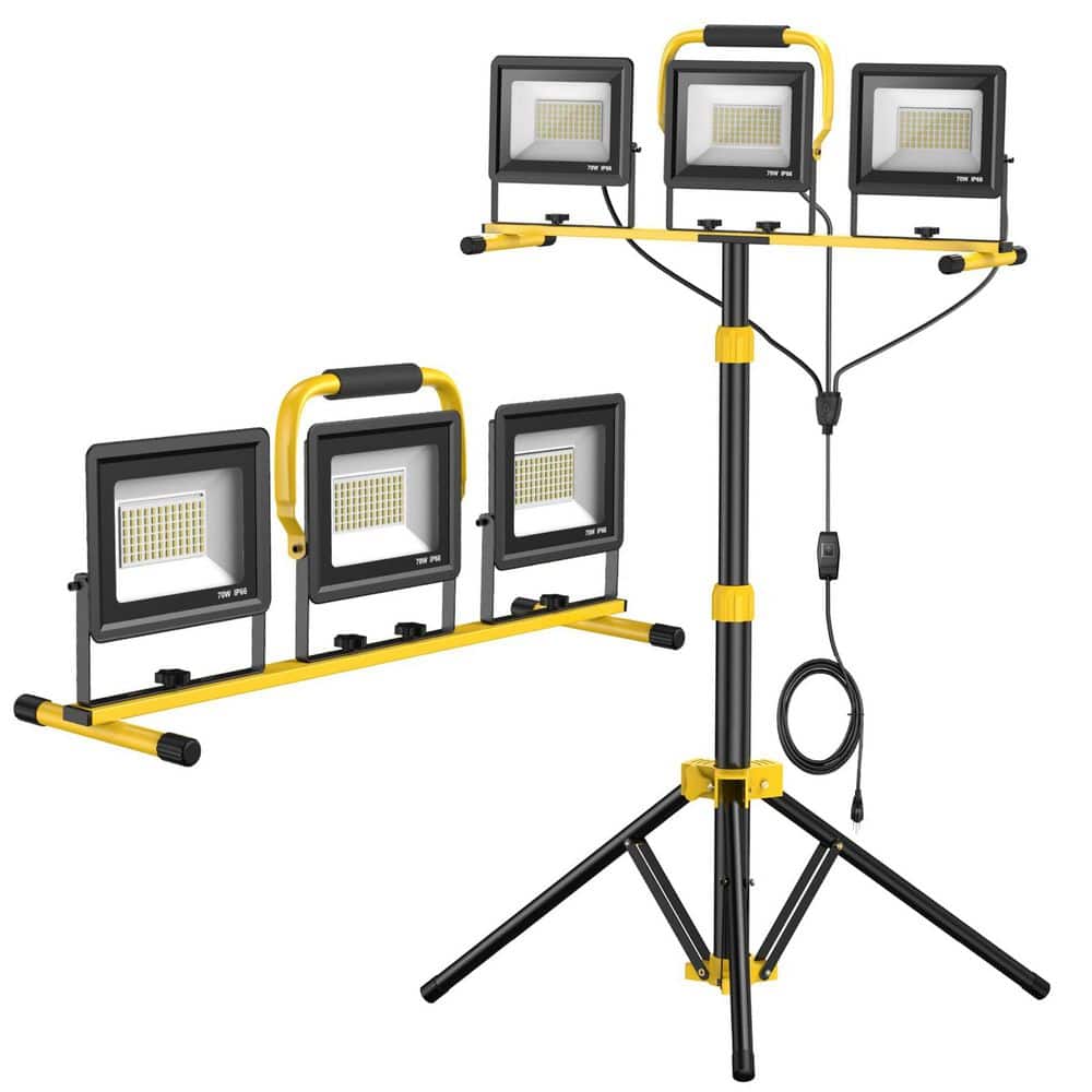 BeamBox 110 Volt. Black 21000 Lumens Adjustable 3-Head LED Work Light ...