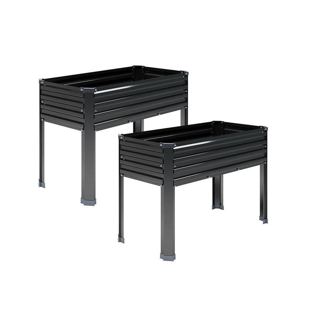 48 in. x 18 in. x 30 in. Galvanized Raised Garden Bed with Legs, 2 ...