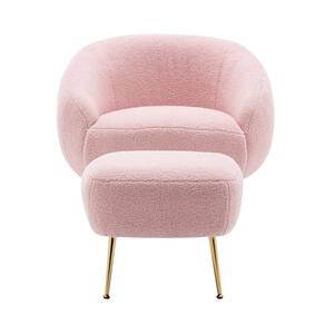 Pink Teddy Short Plush Particle Velvet Swivel Bear Barrel Accent Chair ...
