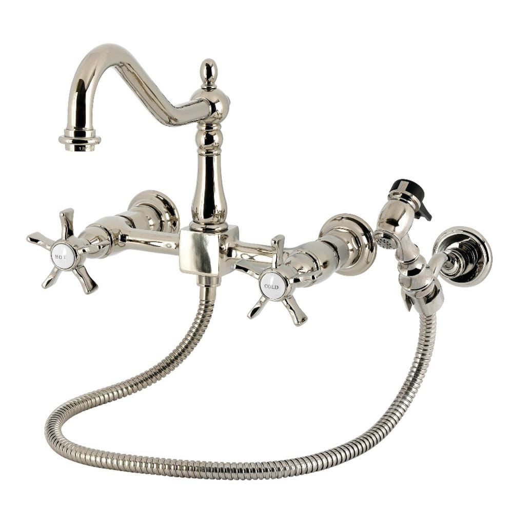 Kingston Brass Hamilton 2-Handle Wall Mount Standard Kitchen Faucet in ...