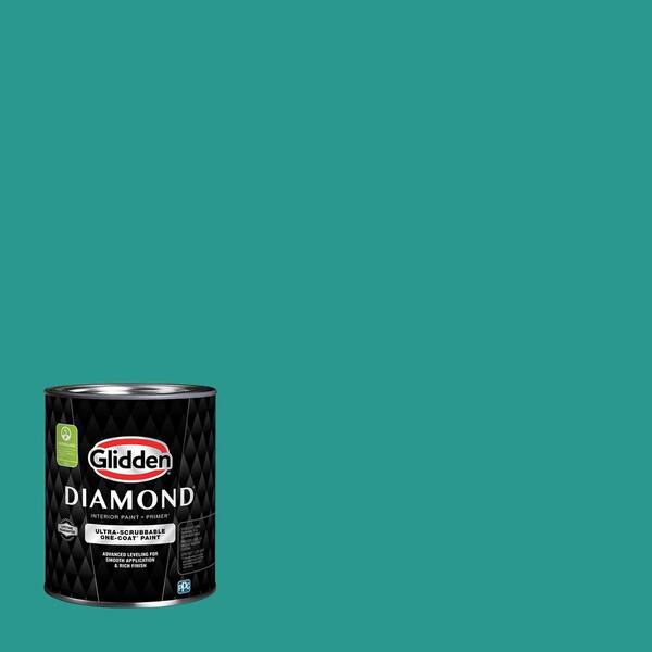 Glidden Diamond 1 qt. PPG1231-6 Azure Tide Semi-Gloss Interior Paint ...