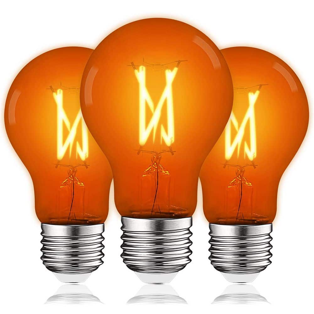 LUXRITE 60-Watt Equivalent A19 Edison LED Orange Light Bulb 4.5-Watt ...