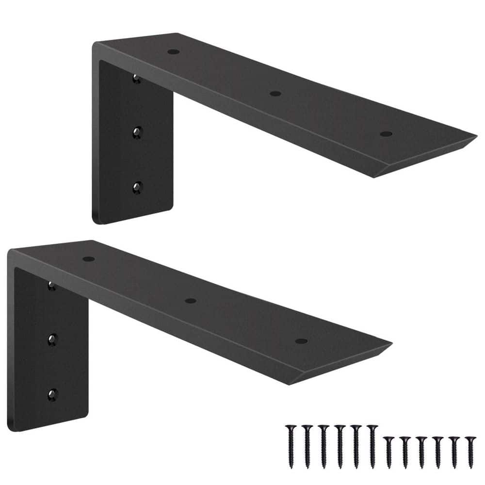 Wudkey 12 in. L Matte Black Heavy Duty Hidden Countertop Support ...