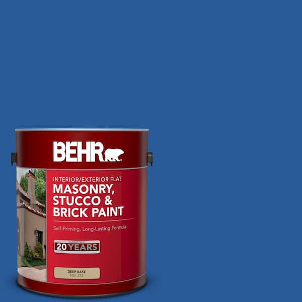 BEHR 1 gal. #P510-7 Beacon Blue Flat Interior/Exterior Masonry, Stucco ...
