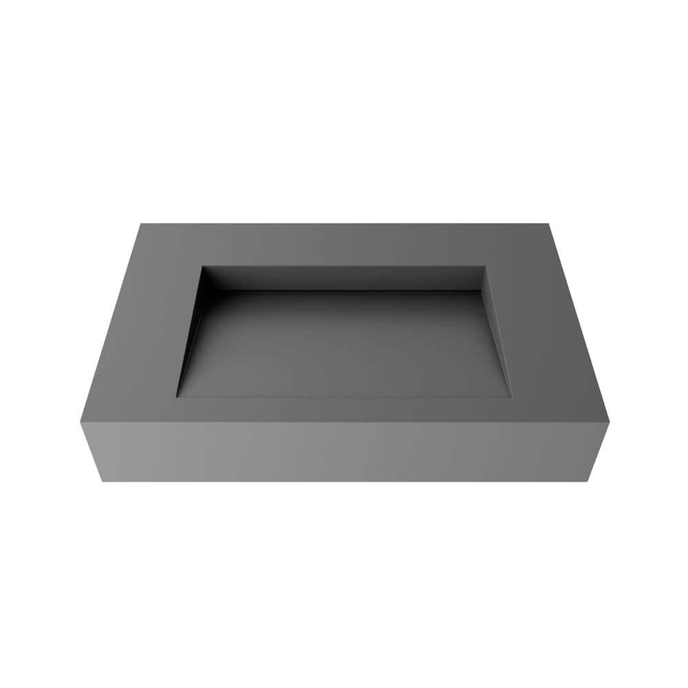 castellousa Pyramid 30 in. Wall Mount Solid Surface Single-Basin ...