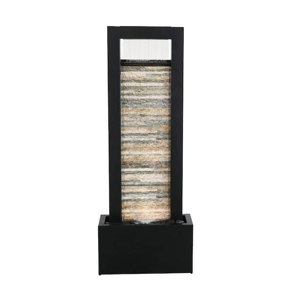 HI-LINE GIFT LTD Versatile Zen Metal Waterfall Fountain with Stone ...