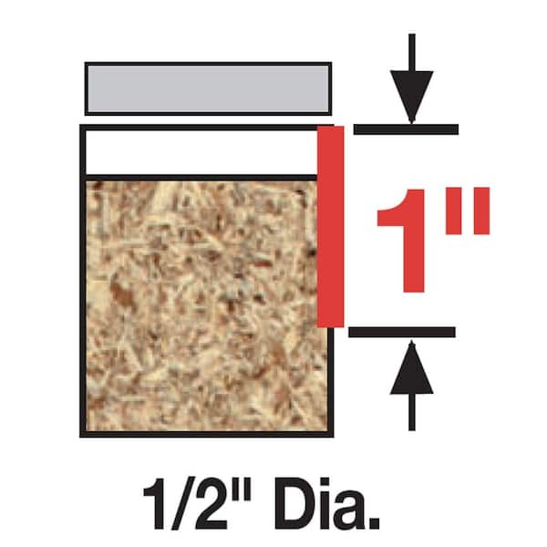 DIABLO 1/2 in. x 1 in. Carbide Top-Bearing Flush Trim Router Bit ...