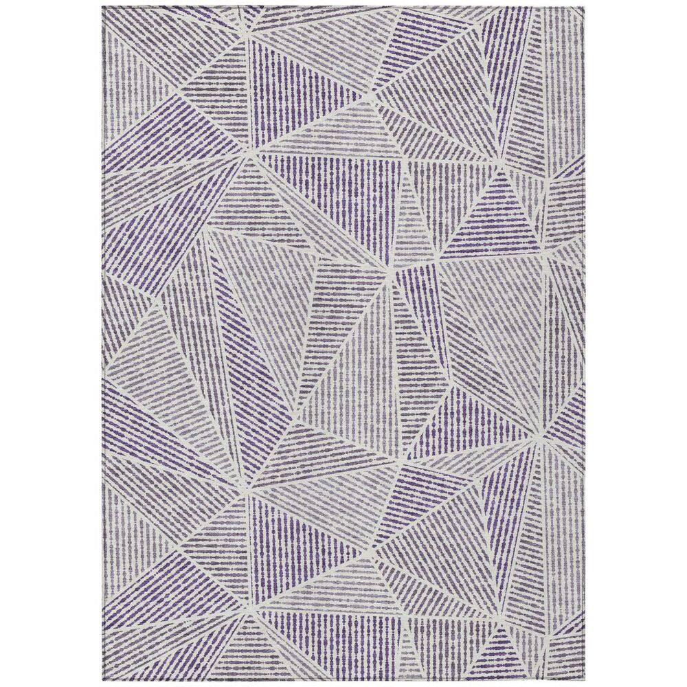HomeRoots Purple, Lilac, Silver 9 ft. x 12 ft. Woven Geometric ...