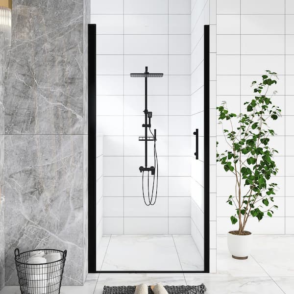 TCYO 34 in. W x 72 in. H Pivot Aluminum Semi-Frameless Shower Door in ...