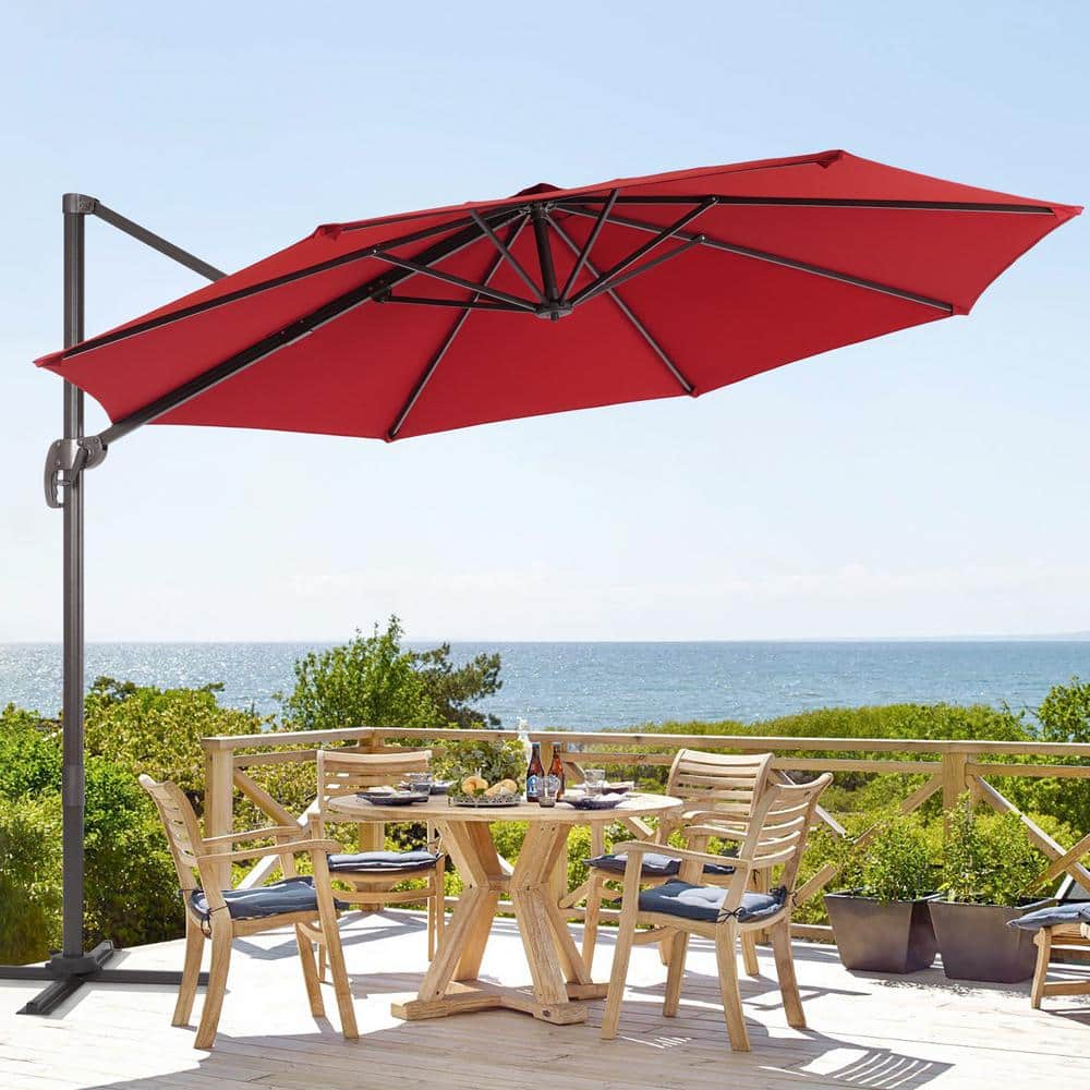 Sonkuki 11 ft. Premium Cantilever Patio Umbrella -Outdoor Comfort with ...