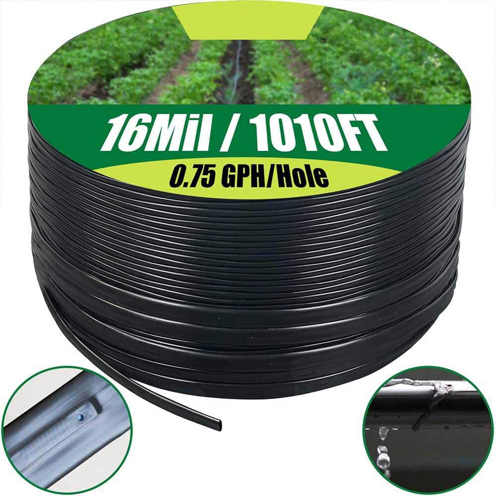 Oyezvary 5/8 in. Drip Tape 1010 ft. 6 in. Spacing Roll, 16 Mil Garden ...