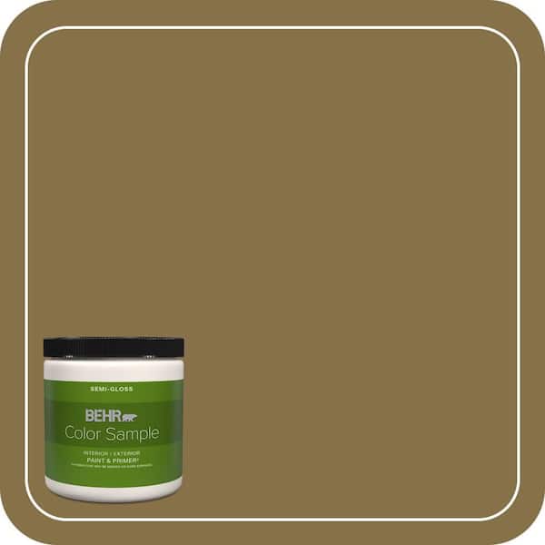 BEHR PREMIUM PLUS 8 oz. #S320-7 African Plain Semi-Gloss Interior ...