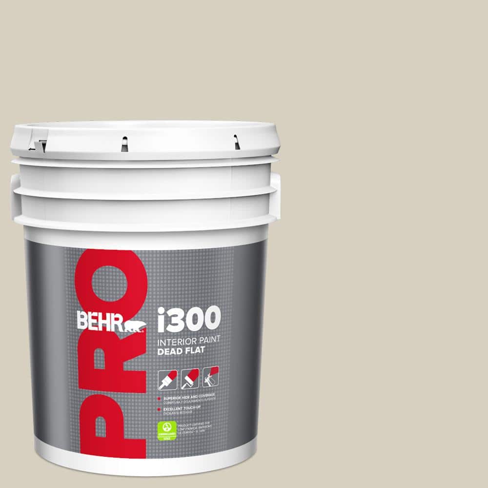 BEHR PRO 5 Gal. #PPU7-09 Aged Beige Dead Flat Interior Paint PR31005 ...