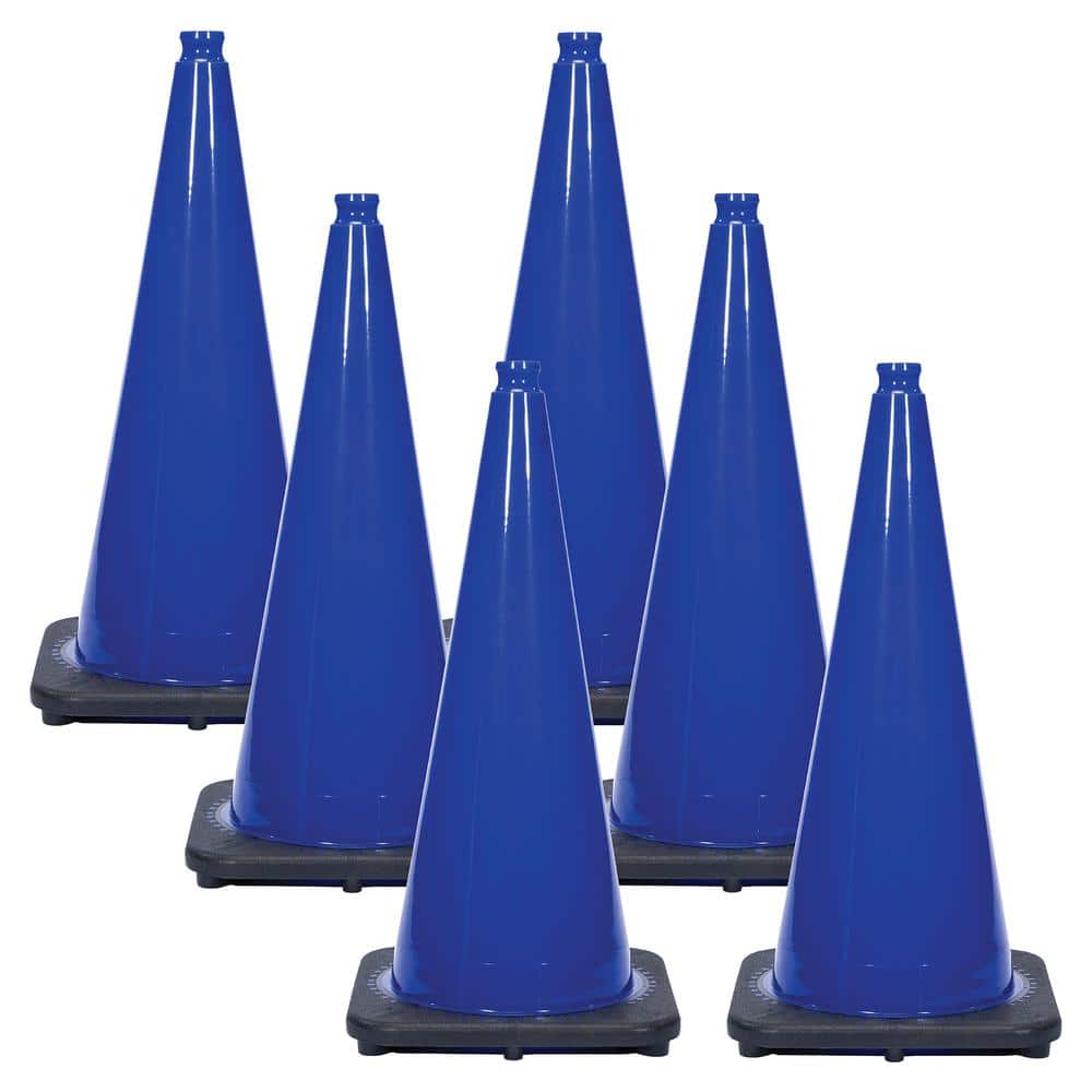 Mr. Chain 28 in. Traffic Blue Traffic Cones (6-Pack) 97526-6 - The Home ...
