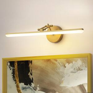RRTYO Yula 17.7 in. 1-Light Modern Gold Linear Strip Wall Light ...