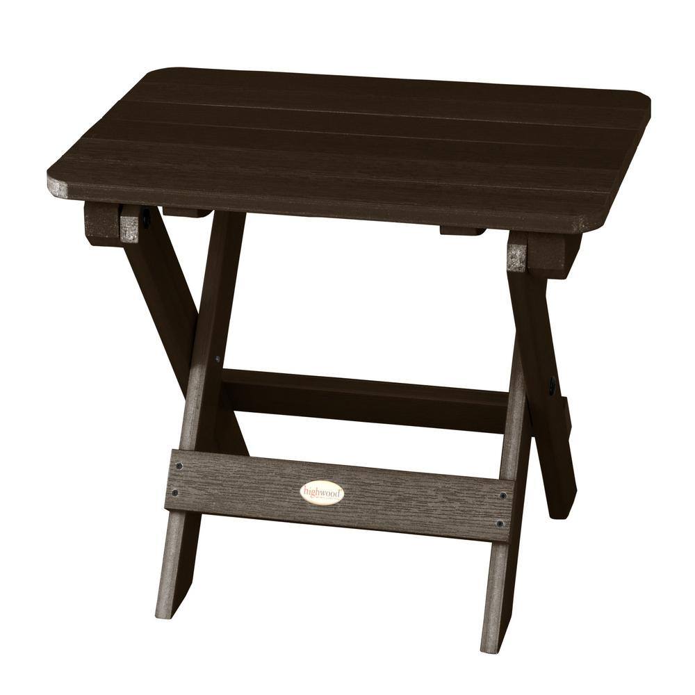 Highwood Adirondack Weathered Acorn Recycled Plastic Outdoor Folding ...