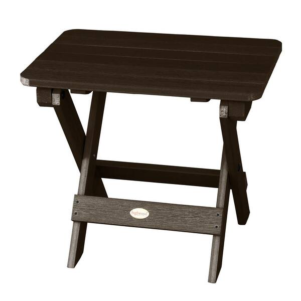 Highwood Adirondack Weathered Acorn Recycled Plastic Outdoor Folding ...
