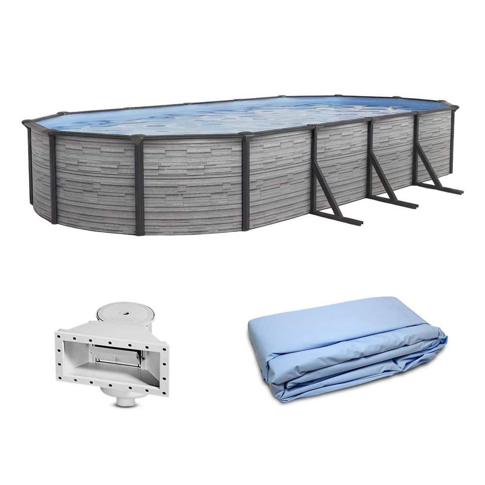 Blue Wave Montilla 15 x 30 ft. Oval 52 in. Deep Above Ground Pool with ...