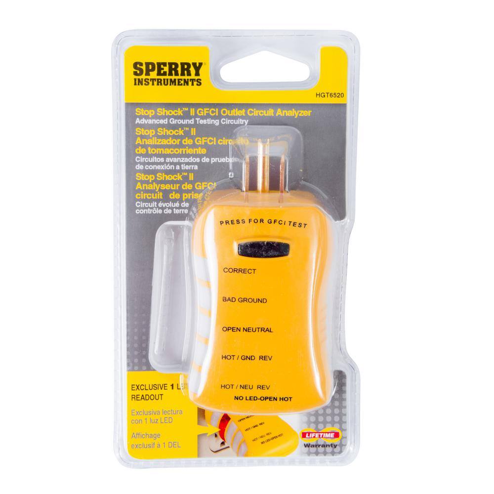 Sperry Stop Shock 2 GFCI Outlet Tester HGT6520 Deals and Price History ...