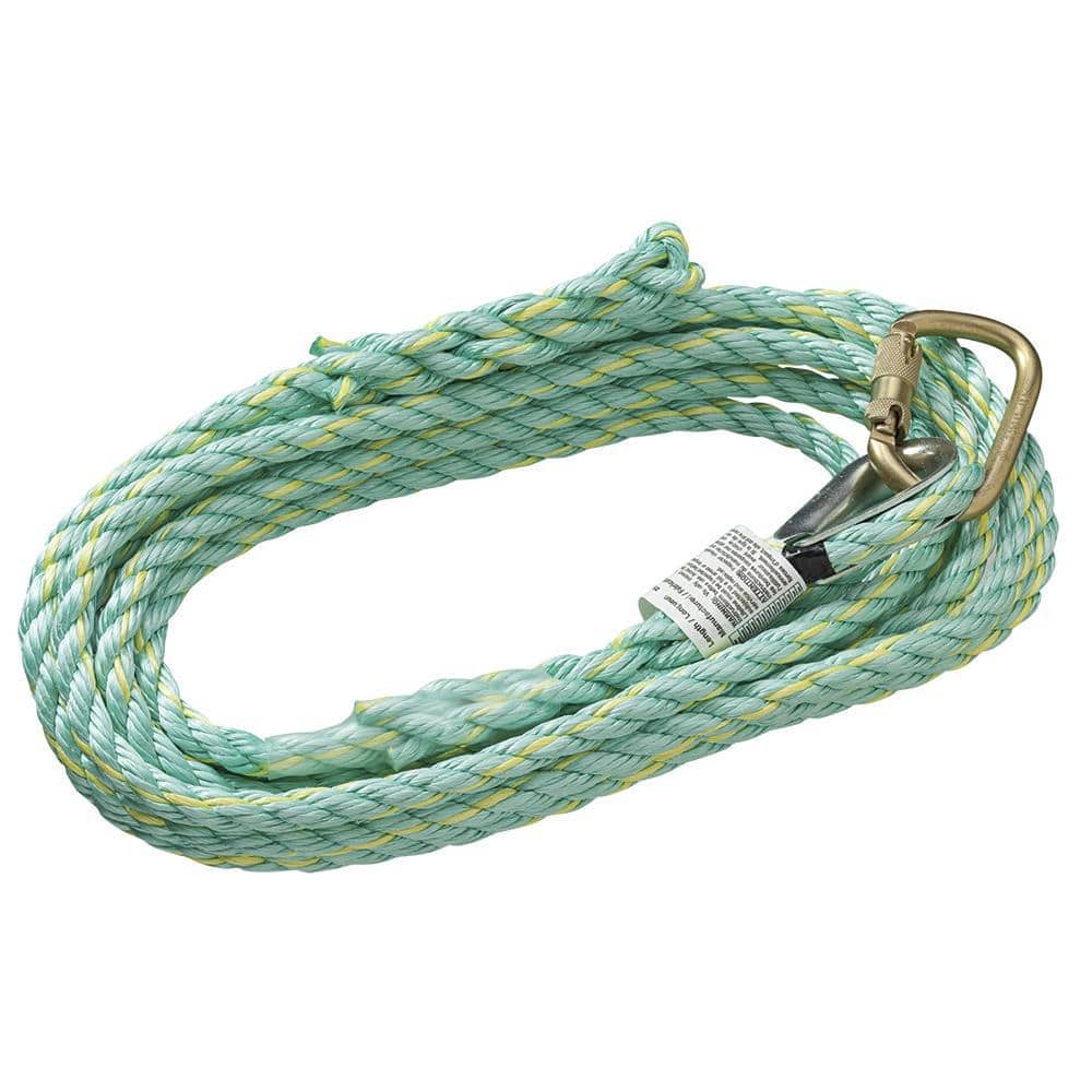 PeakWorks 150 ft. Vertical Lifeline with Carabiner Anchor End/Back ...