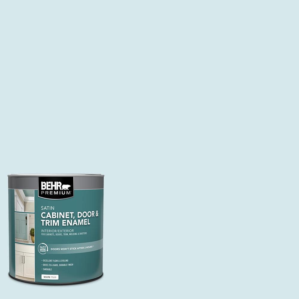 BEHR PREMIUM 1 qt. #S490-1 Permafrost Satin Enamel Interior/Exterior ...