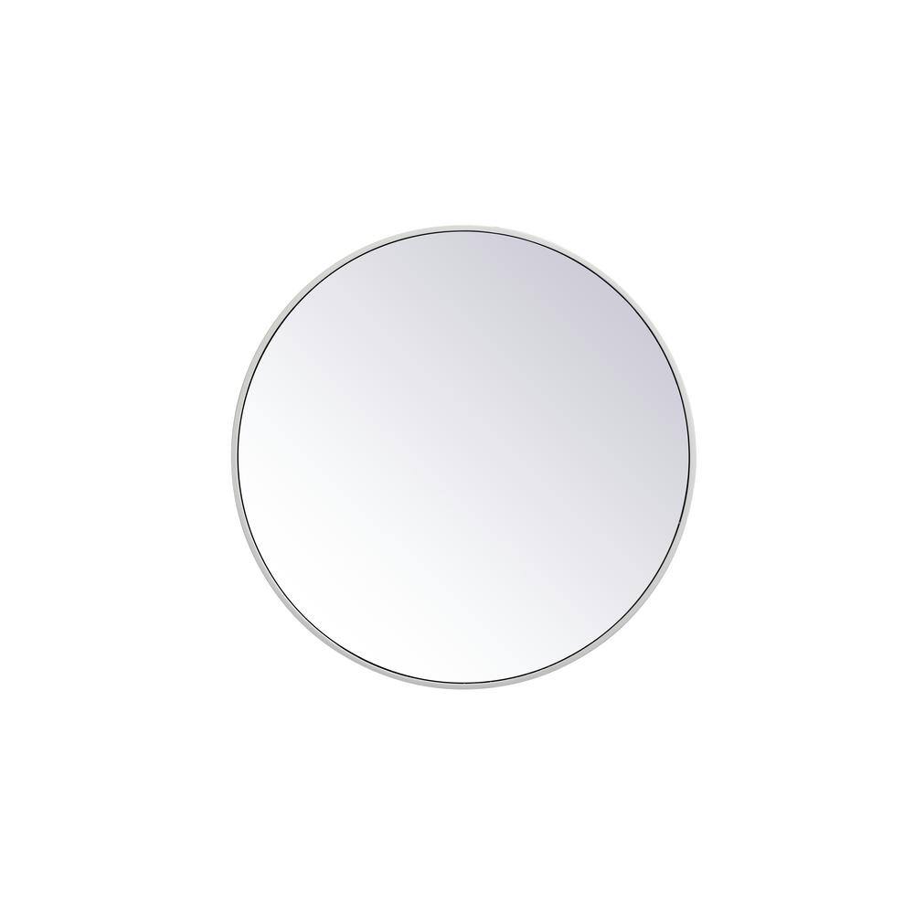 Medium Round White Modern Mirror (28 in. H x 28 in. W) WM8068White ...