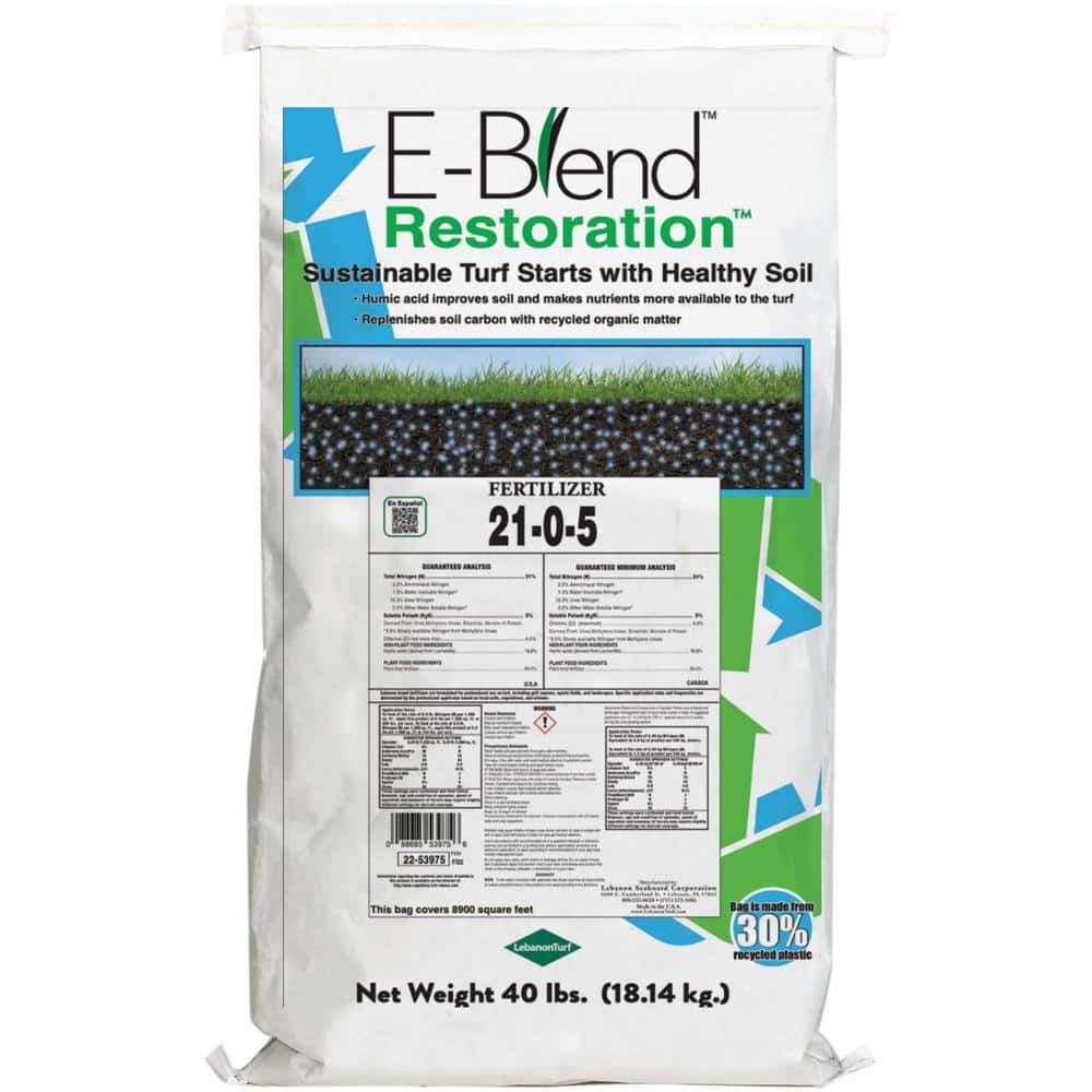 E-BLEND 40 lbs. Restoration Lawn Fertilizer 21-0-5, Covers up to 9,300 ...