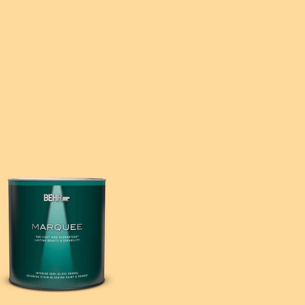 BEHR MARQUEE 1 qt. #P250-3 Marsh Marigold Semi-Gloss Enamel Interior ...