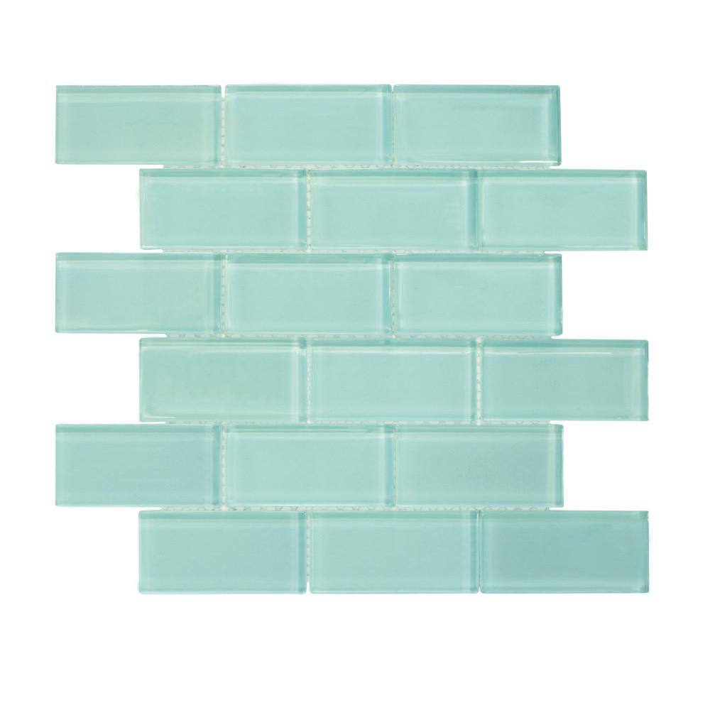 Jeffrey Court Tiffany May Turquoise 11.625 in. x 11.75 in. Interlocking ...