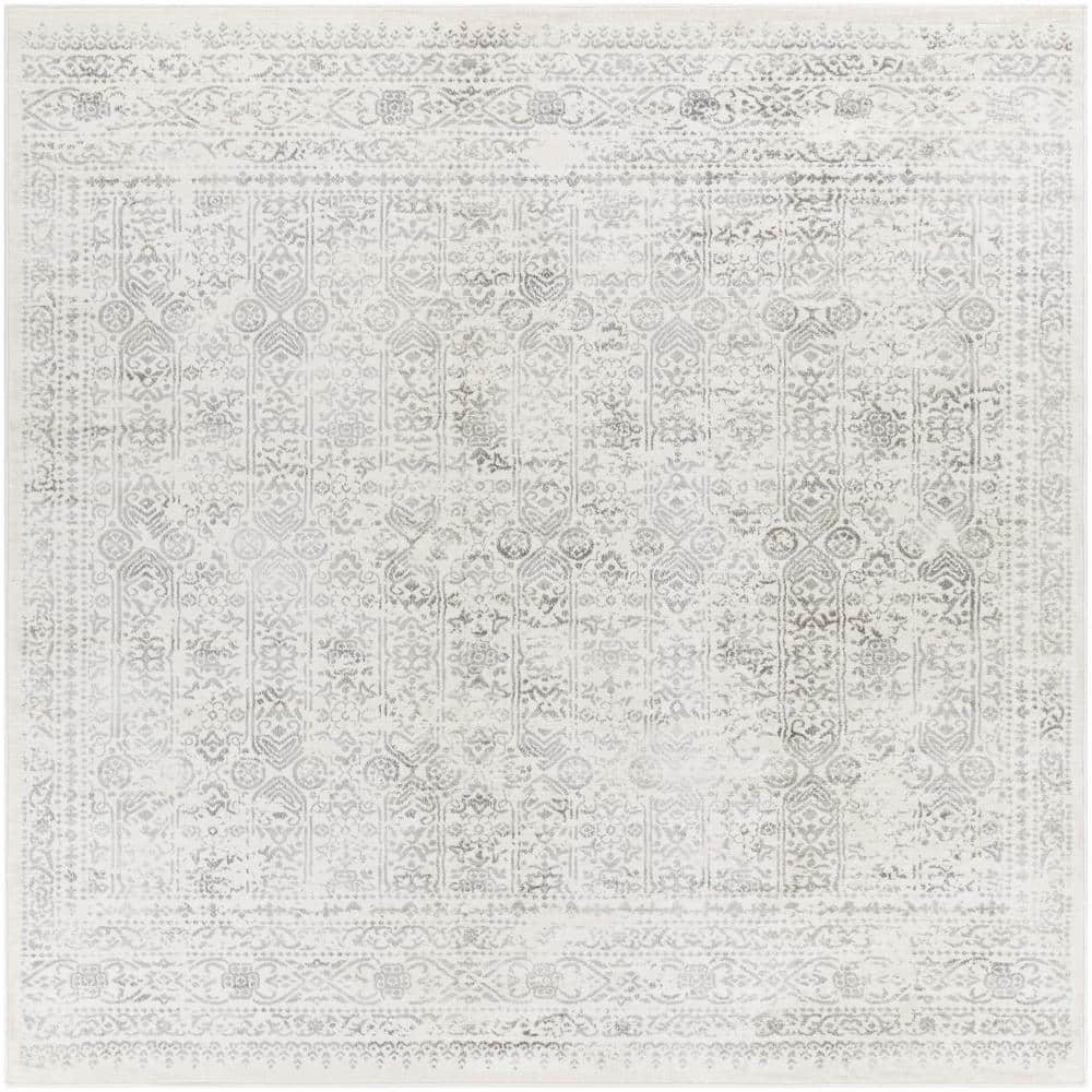 Livabliss Errol Cream 8 ft. x 8 ft. Indoor Distressed Oriental Area Rug ...
