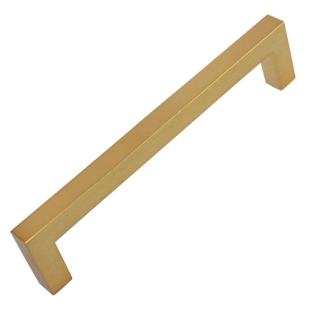 GlideRite 5 in. Brass Gold Solid Square Slim Cabinet Bar Pull (10-Pack ...