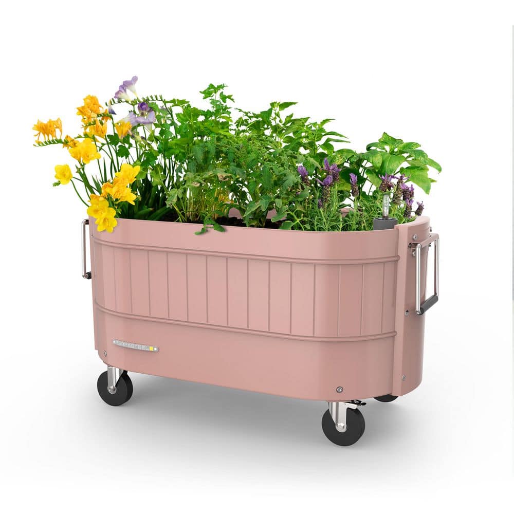 PERMASTEEL 29.5 in. L x 15 in. W x 10 in. H Self-Watering Steel Garden ...