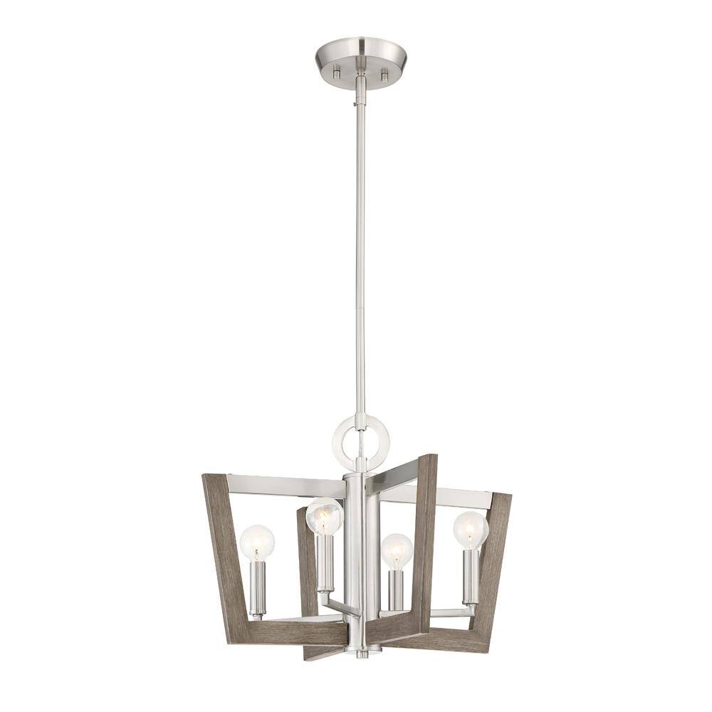 Designers Fountain Westend 4-Light Chandelier Satin Platinum with Urban ...
