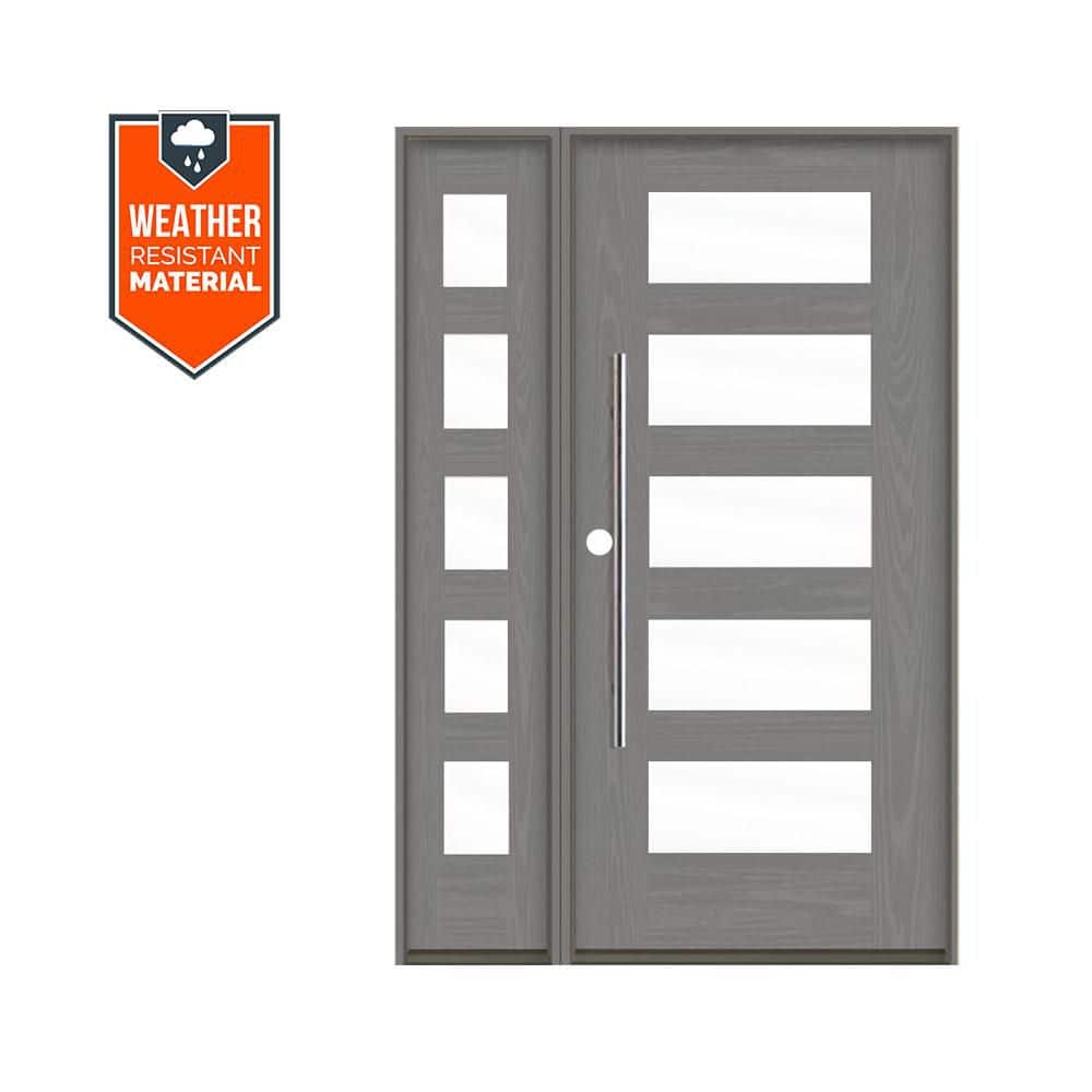 Krosswood Doors Faux Pivot 50 in. x 79 in. 5-Lite Right-Hand/Inswing ...