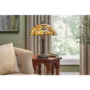 Home Decorators Collection Margrave 25 in. 2-Light Matte Black Table ...