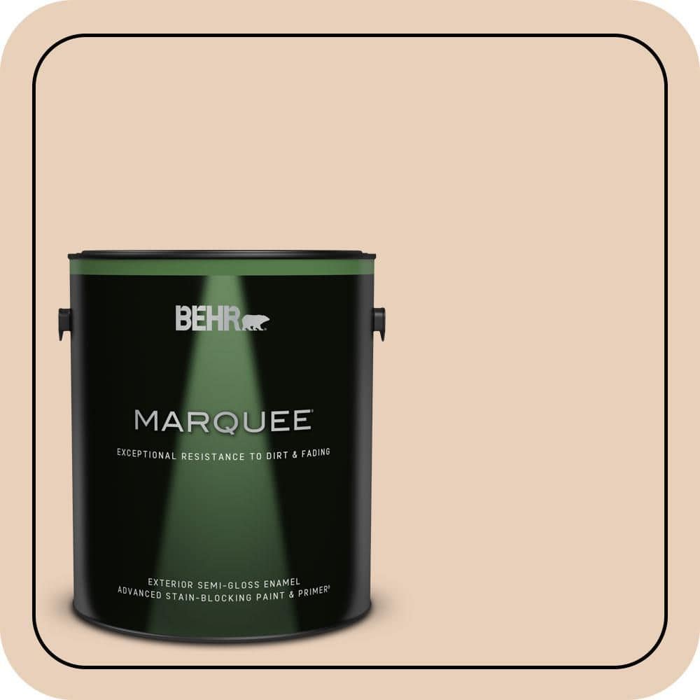 BEHR MARQUEE 1 gal. #S230-1 Buff Tone Semi-Gloss Enamel Exterior Paint ...