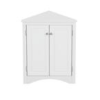mieres White Corner Triangle Bathroom Storage Cabinet With Adjustable ...