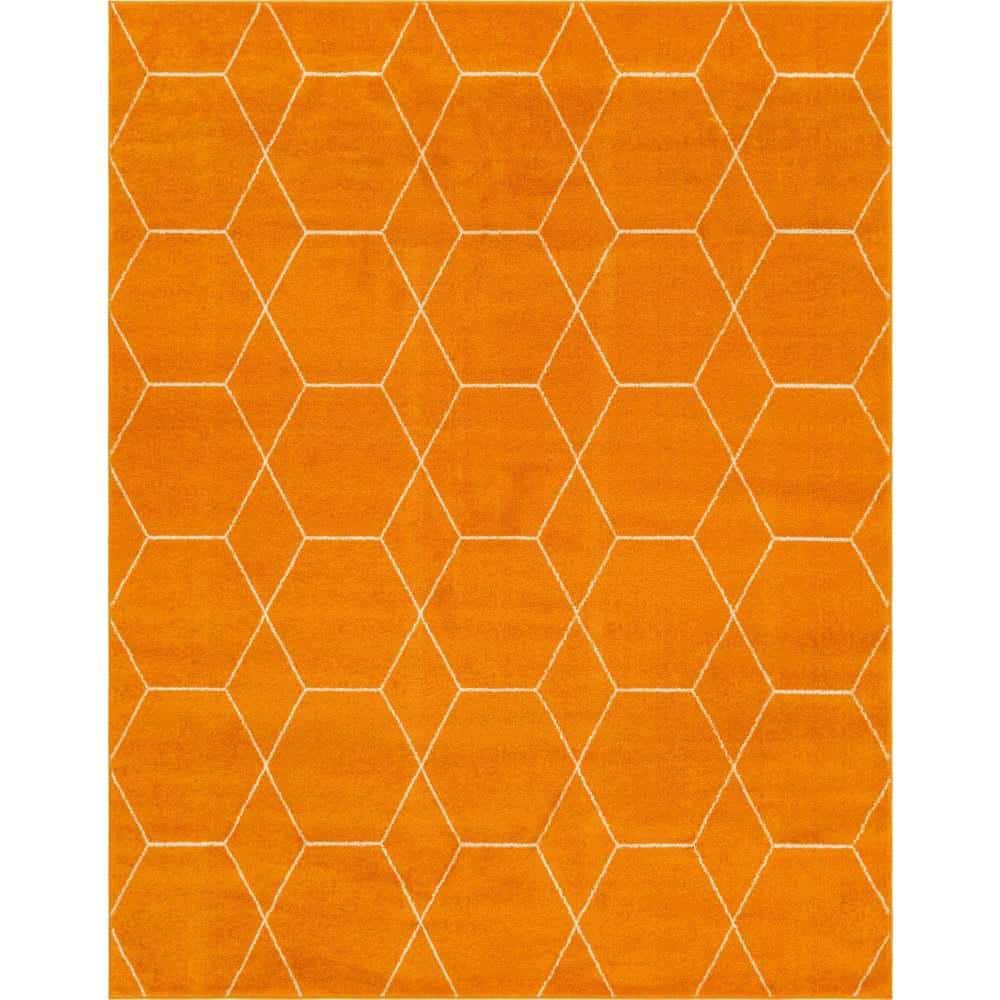 StyleWell Trellis Frieze Orange/Ivory 8 ft. x 10 ft. Geometric Area Rug ...
