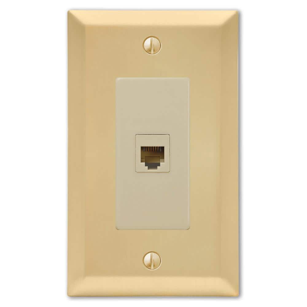 AMERELLE Metallic 1 Gang Phone Steel Wall Plate - Satin Brass 163PHSB ...