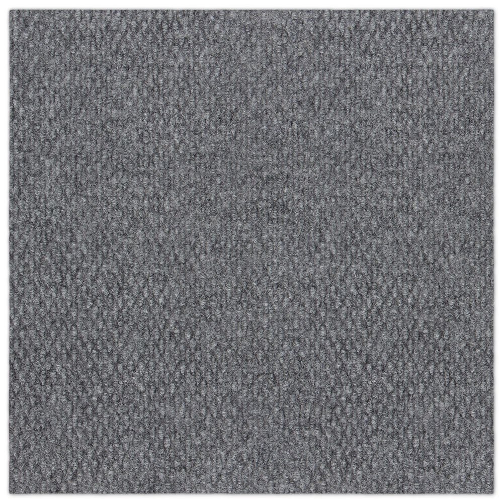 Boone Hobnail Gray Residential 18 in. x 18 in. Peel and Stick Carpet ...