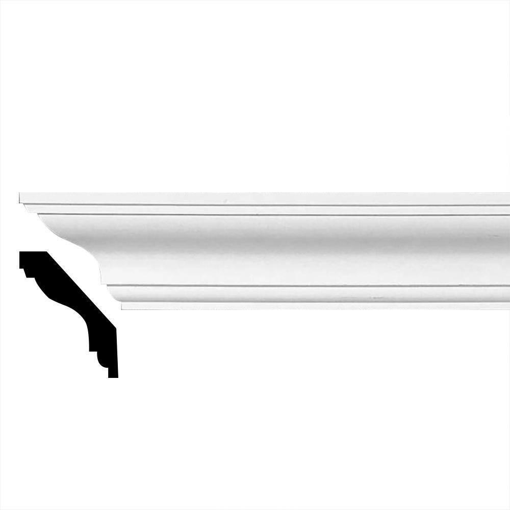 Wellco 2-3/4 in. x 3-5/16 in. x 96 in. White Polyurethane Crown ...