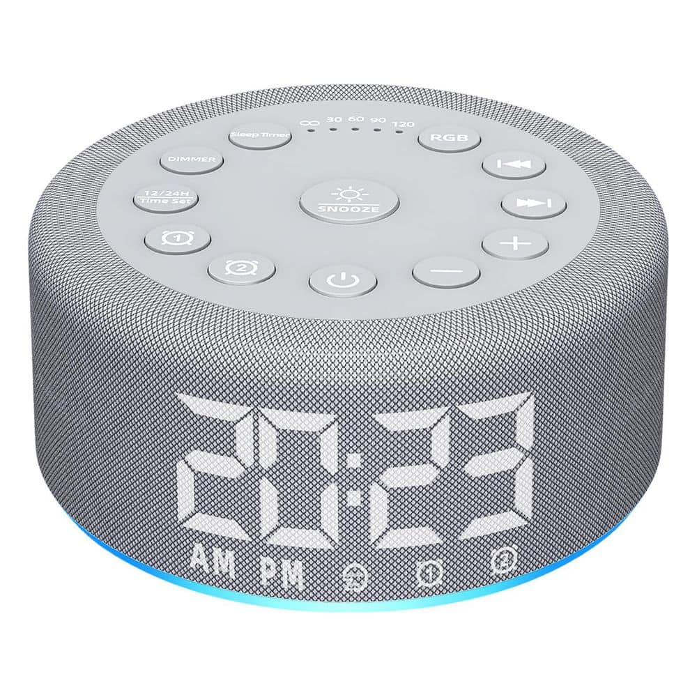 White Noise Machine Alarm Clock Night Light w/ 30 Soothing Sounds ...