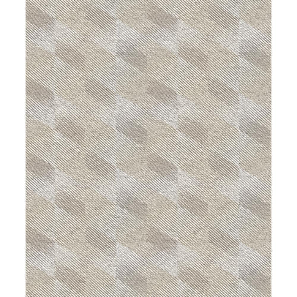 Walls Republic Beige 3D Rhombus Stripe Print Non-Woven Paste the Wall ...